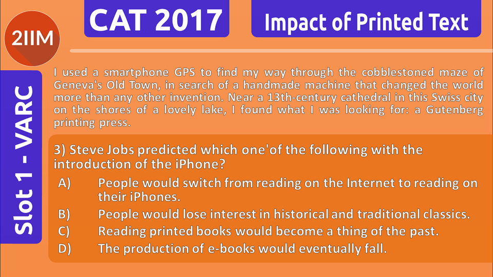 CAT Questions - VARC, 2IIM CAT 2024 Online Preparation, CAT Classes ...