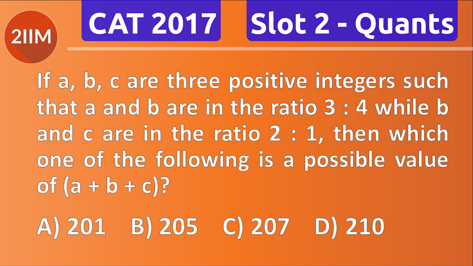 CAT Question Paper - Ratios, 2IIM CAT 2024 Online CAT Classes, Online ...