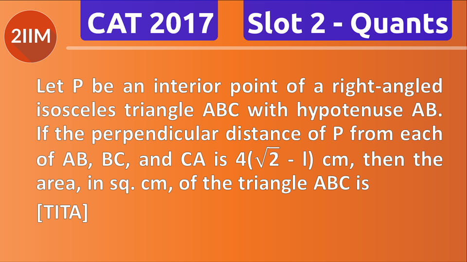 CAT 2017 Question Paper - Geometry, 2IIM CAT 2024 Online Preparation ...