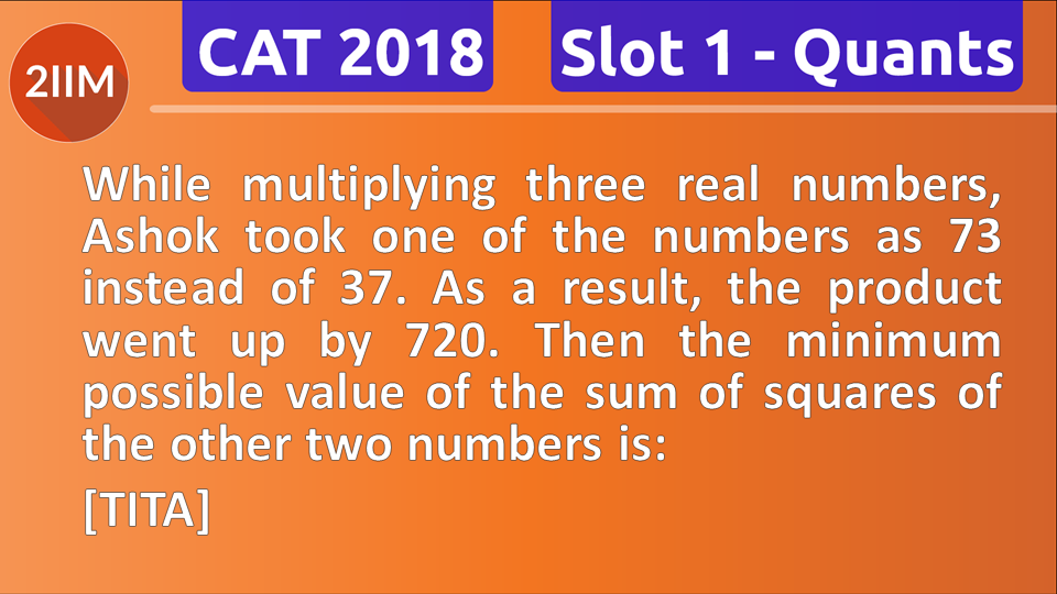 CAT 2018 Question Paper - Number Theory, 2IIM CAT 2024 online classes ...
