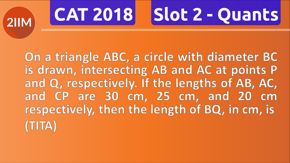CAT 2018 Question Paper Quants Slot 2 - CAT Geometry Questions, 2IIM ...