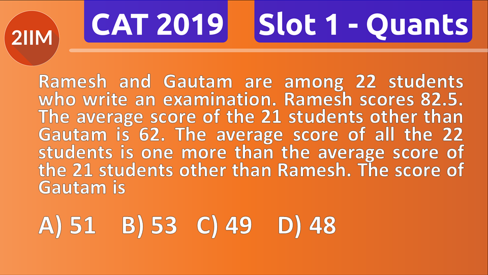 CAT 2019 Question paper - Averages, 2IIM CAT 2024 online CAT coaching, Online CAT Preparation ...