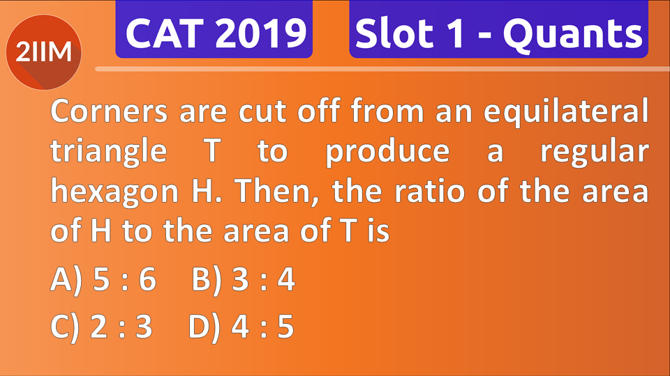 CAT 2019 Question Paper - Geometry, 2IIM CAT 2024 online CAT classes ...