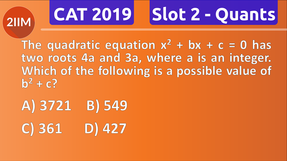 CAT Previous Year Paper 2019 - Quants, 2IIM CAT 2024 Classes Online ...