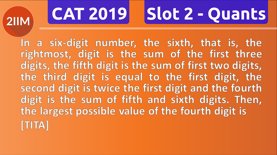 CAT Question Paper 2019 - Quants, 2IIM CAT 2024 Course Online, CAT ...
