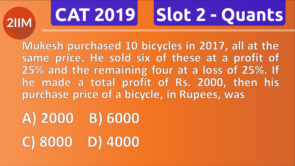 CAT 2019 Question Paper - Quants, 2IIM CAT 2024 Preparation Online ...
