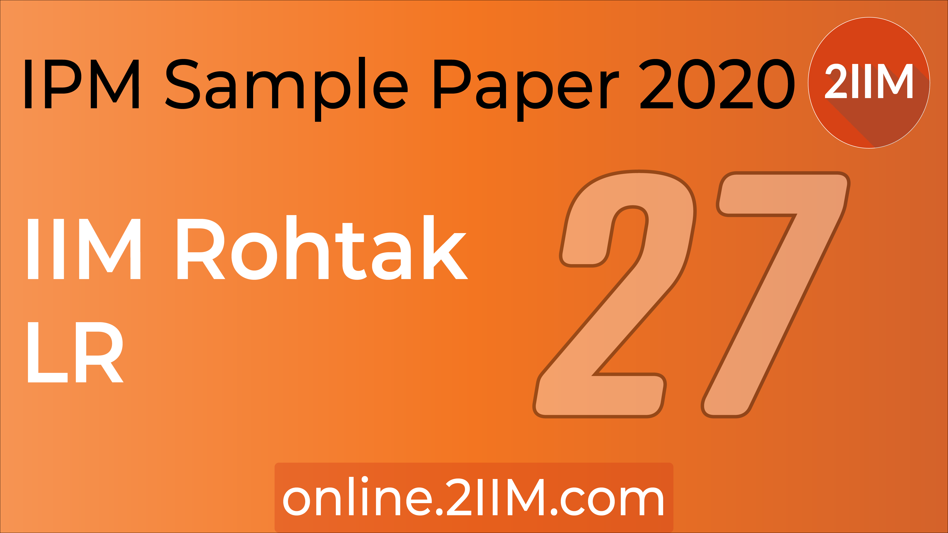 IPM Sample Paper - Logical Reasoning | IPM Rohtak | IPMAT CAT 2024 ...