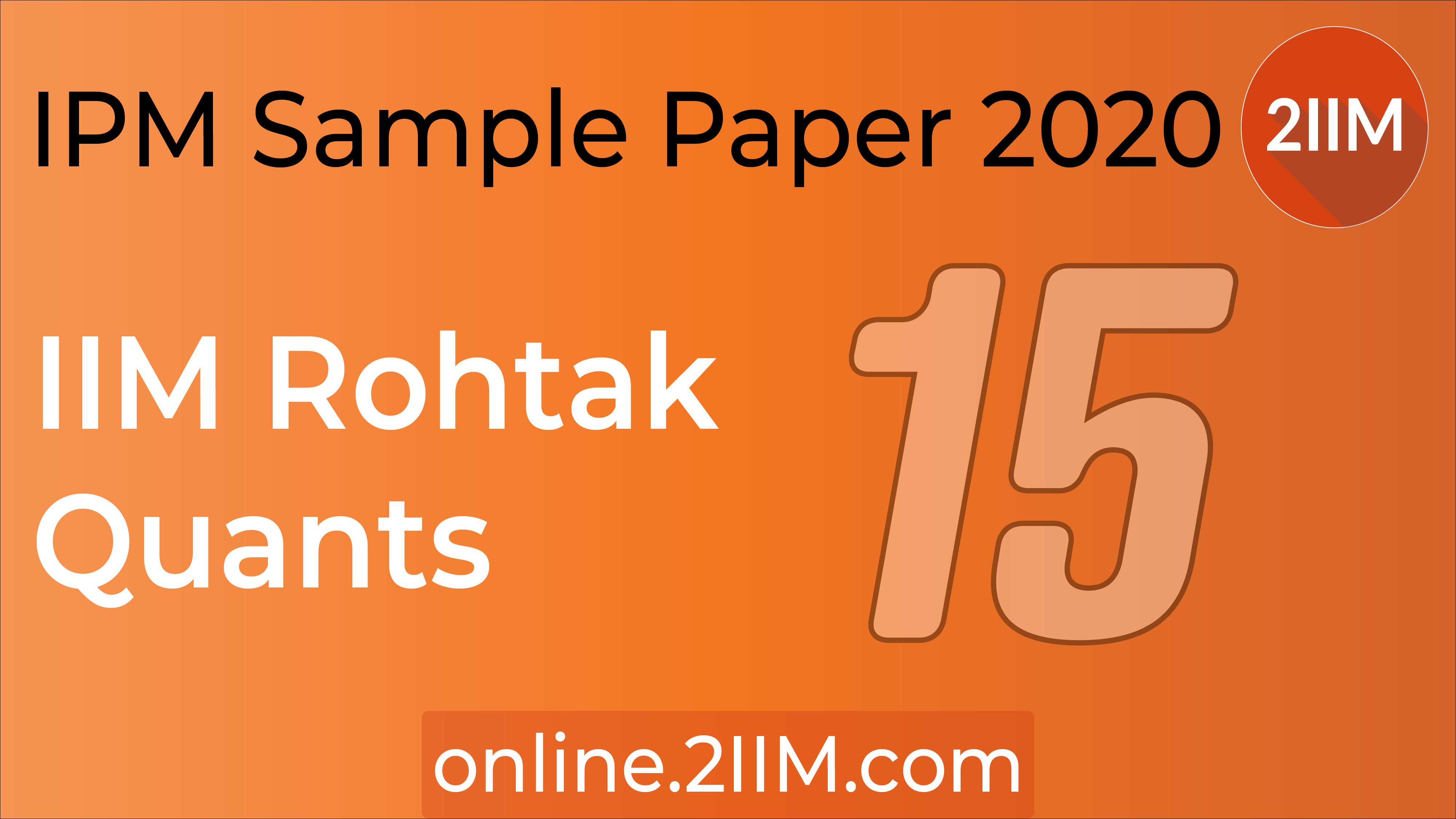 IPM Sample Paper - Quantitative Aptitude | IPM Rohtak | IPMAT CAT 2024 ...