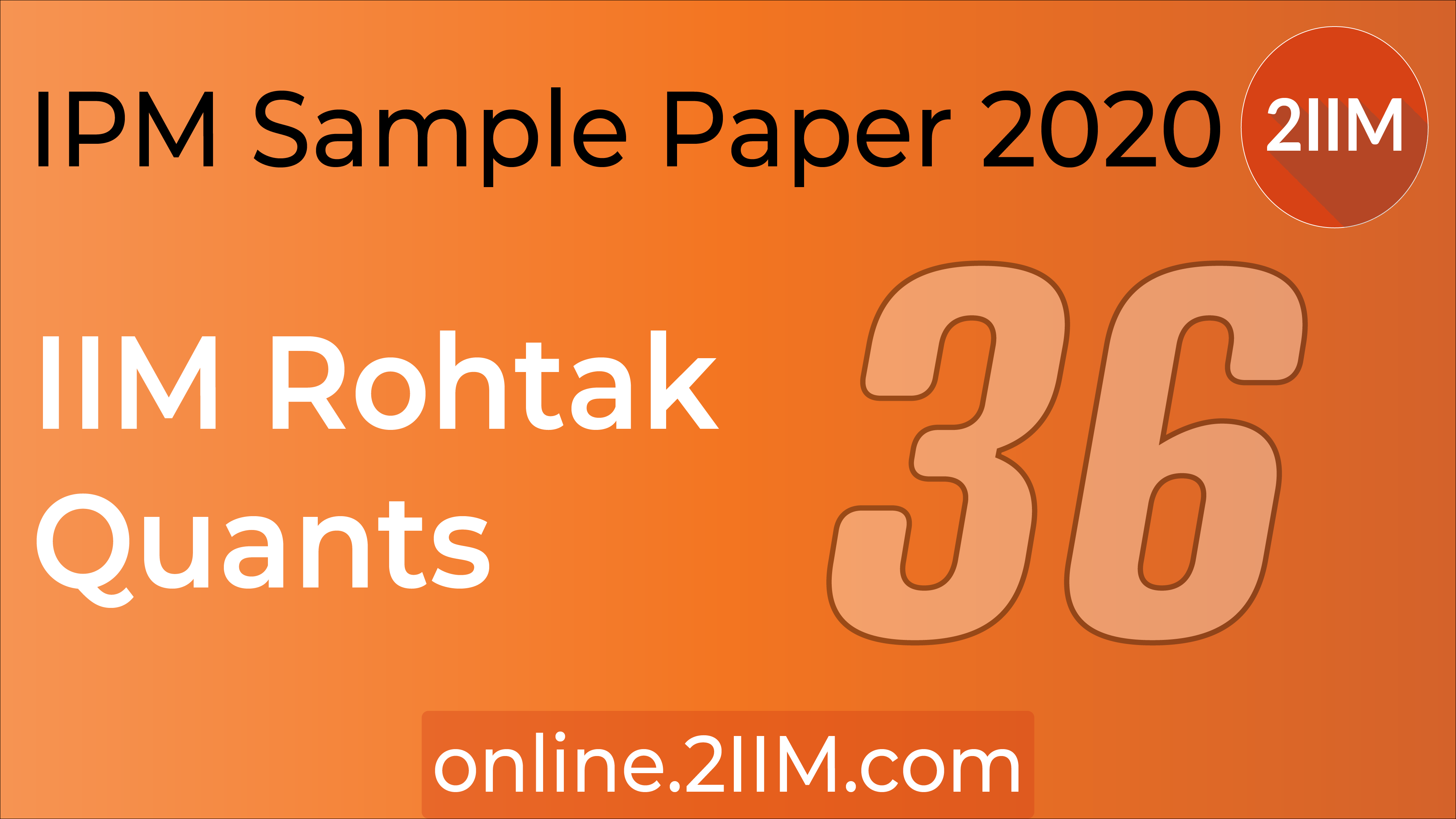 IPM Sample Paper - Quantitative Aptitude | IPM Rohtak | IPMAT CAT 2024 ...