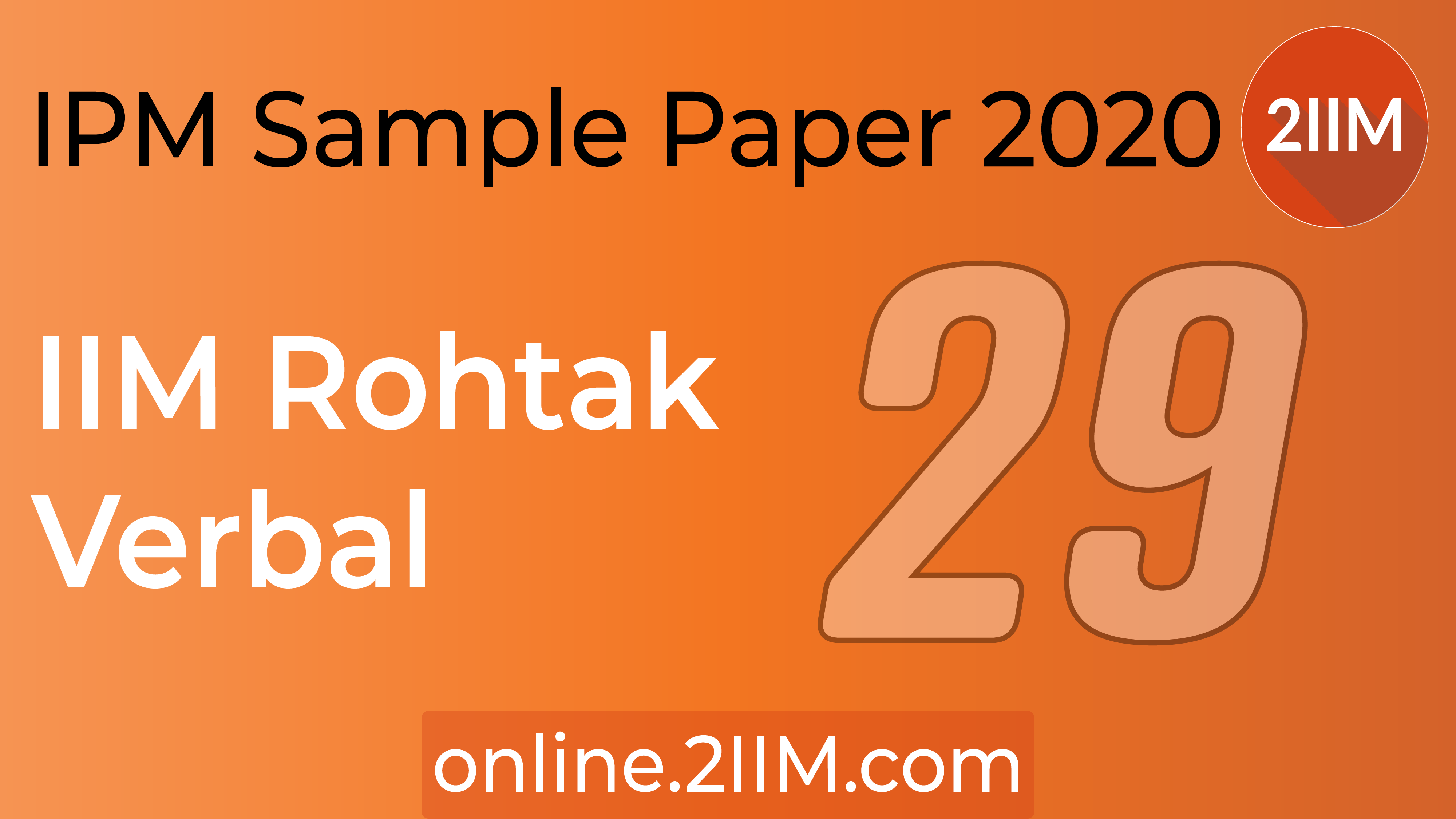 IPM Sample Paper - Verbal Ability | IPM Rohtak | IPMAT CAT 2024 | IPM ...