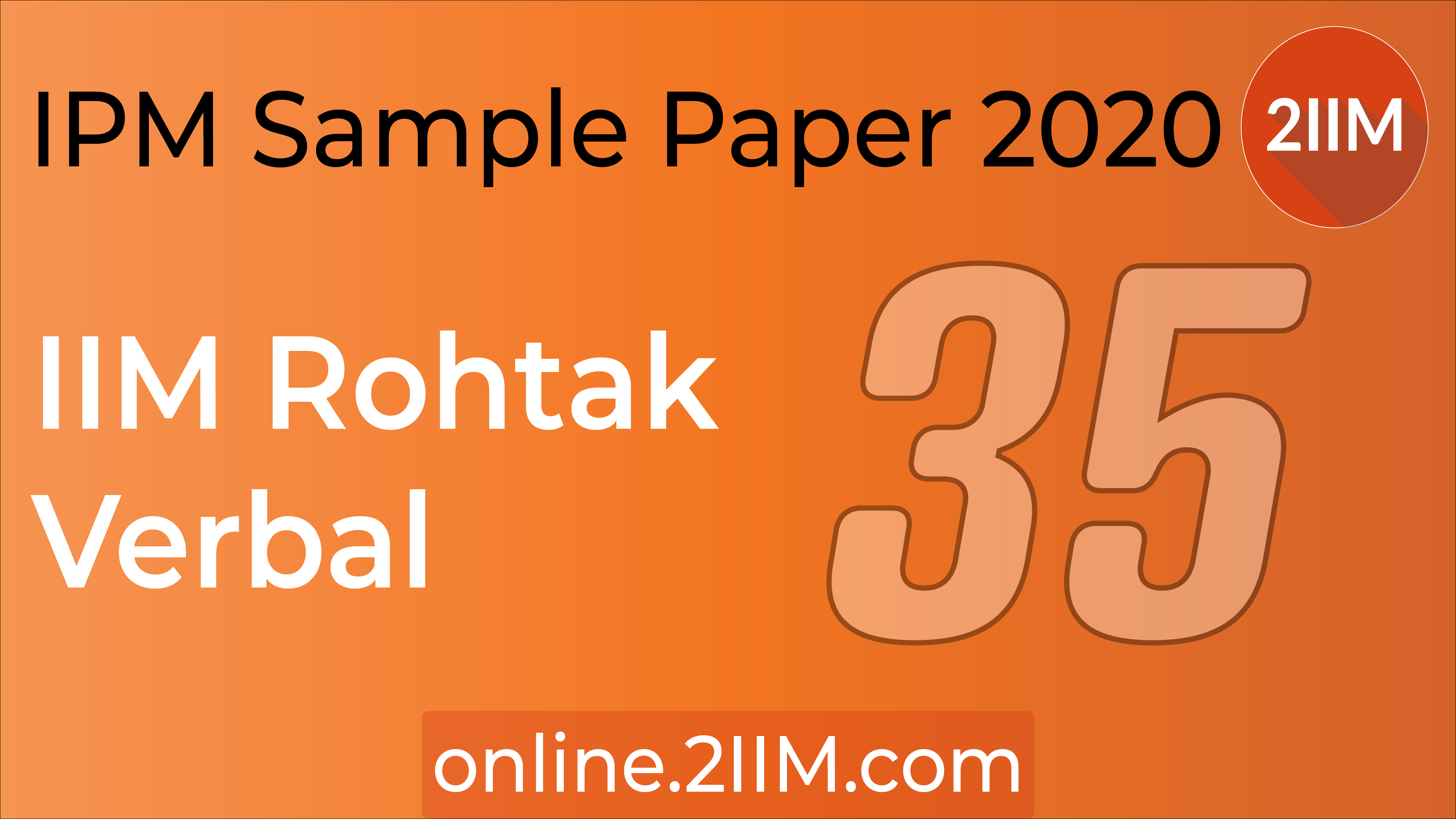 IPM Sample Paper - Verbal Ability | IPM Rohtak | IPMAT CAT 2024 | IPM ...